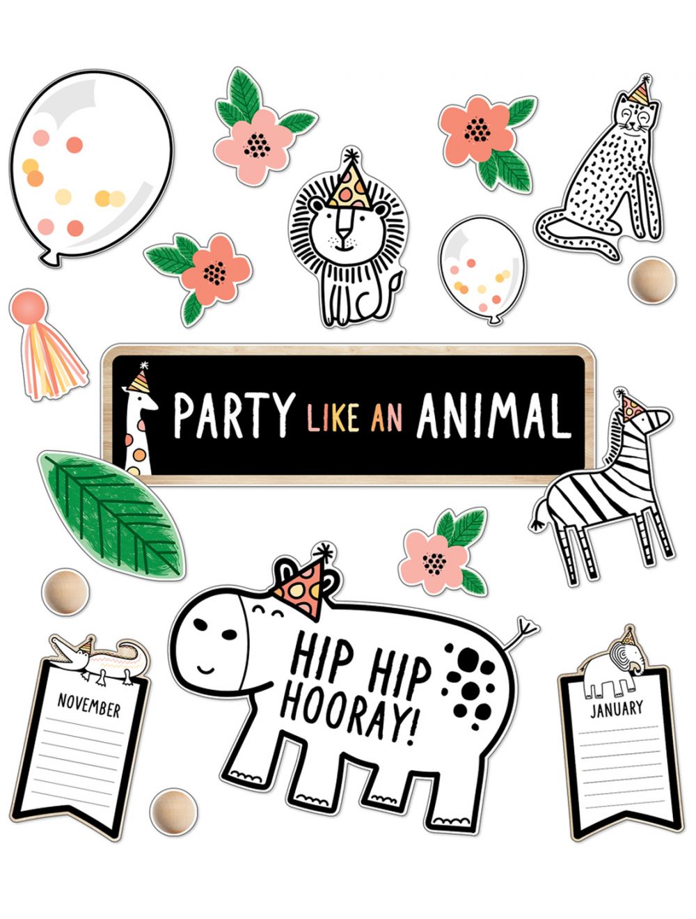 Simply Safari Birthday Bulletin Board Set