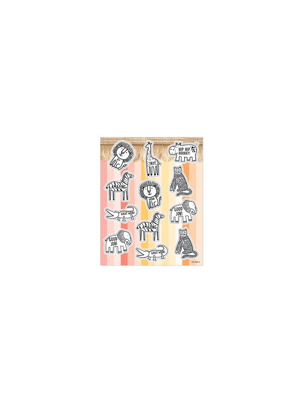 Safari Animals Shape Stickers