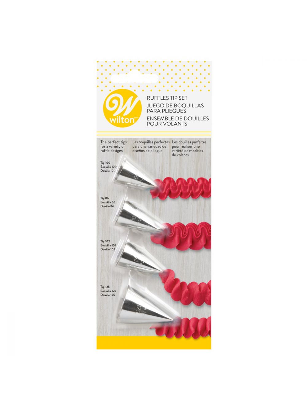 Wilton Cake Decorating Ruffles Tip Set 4pc