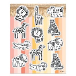 Safari Animals Shape Stickers