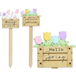 Easter Wooden Farmers Crate Stake 12"