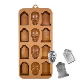 Skull & Gravestone Silicone Chocolate Mold