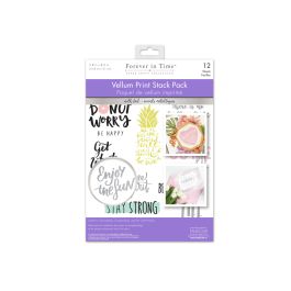 Inspirational Quotes 4 Vellum Foil Print Stack Packs 12 Sheet